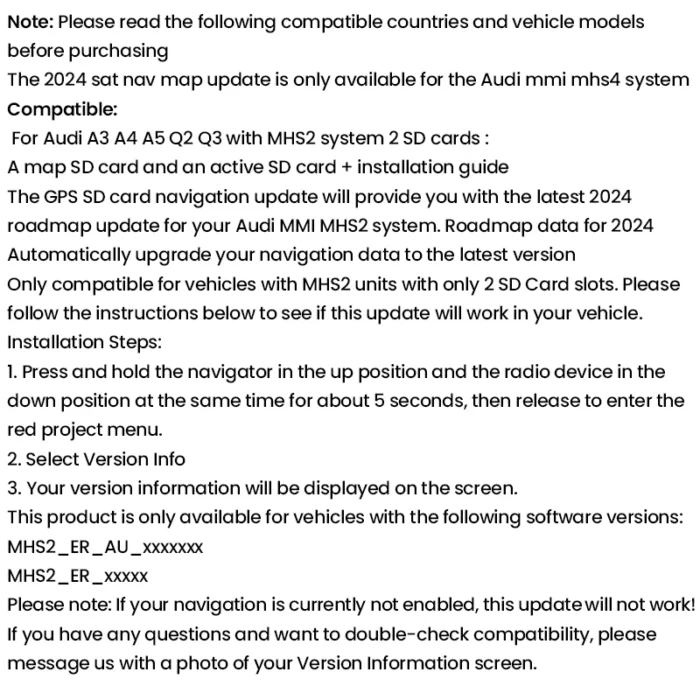 Audi 2024 Navigation SD card satellite map update for Audi MMI MHS2 A3 ...